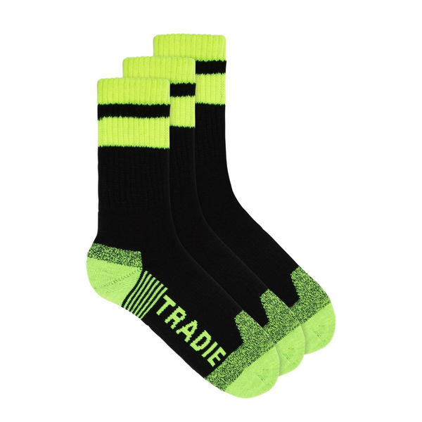 Tradie Mens 3pk Acrylic Crew Sock - Worklocker Bacchus Marsh